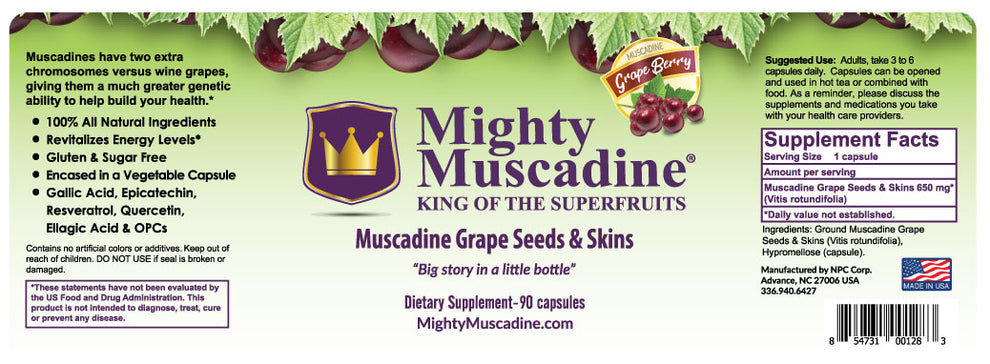 Mighty Muscadine Grape Seeds and Skins Supplement